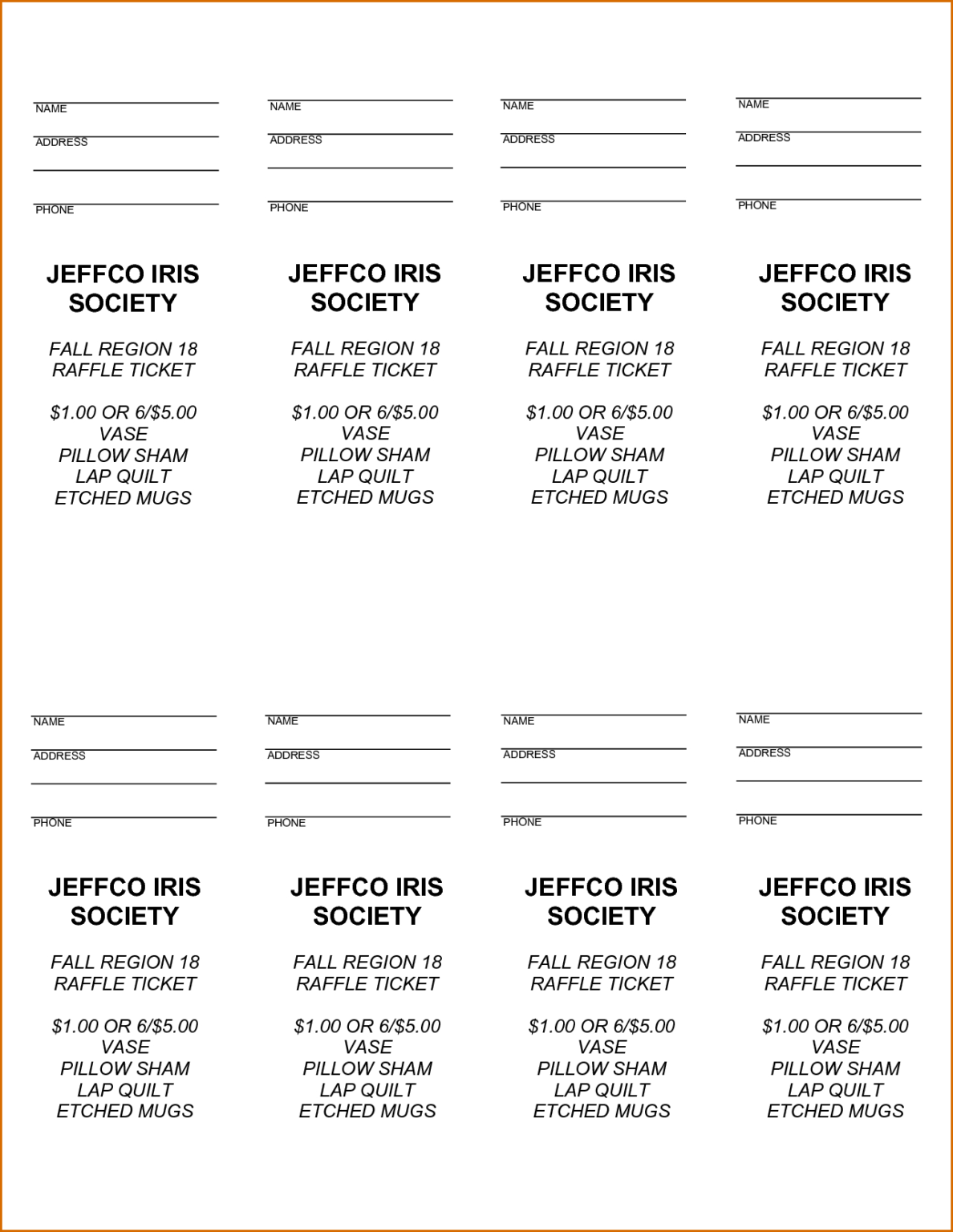 Free Raffle Ticket Template For Word
