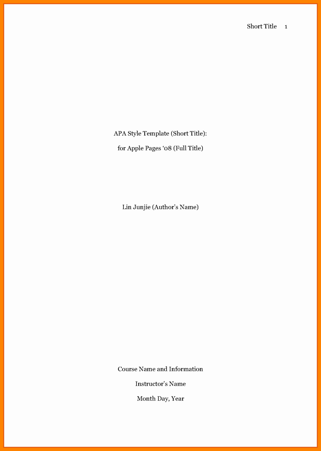 031 Apa Style Title Page Example Fresh Format Cover Of Inside Apa 