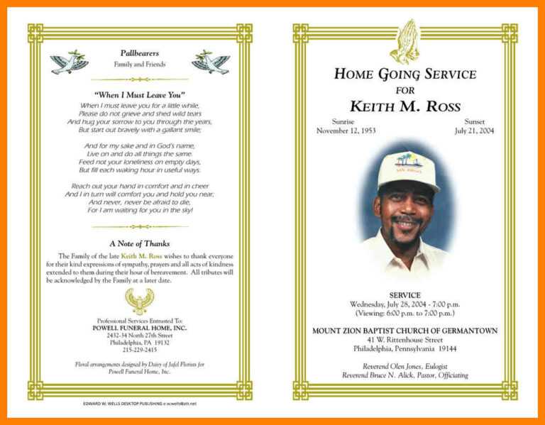 10 Free Obituary Templates For Microsoft Word St With Free Obituary 