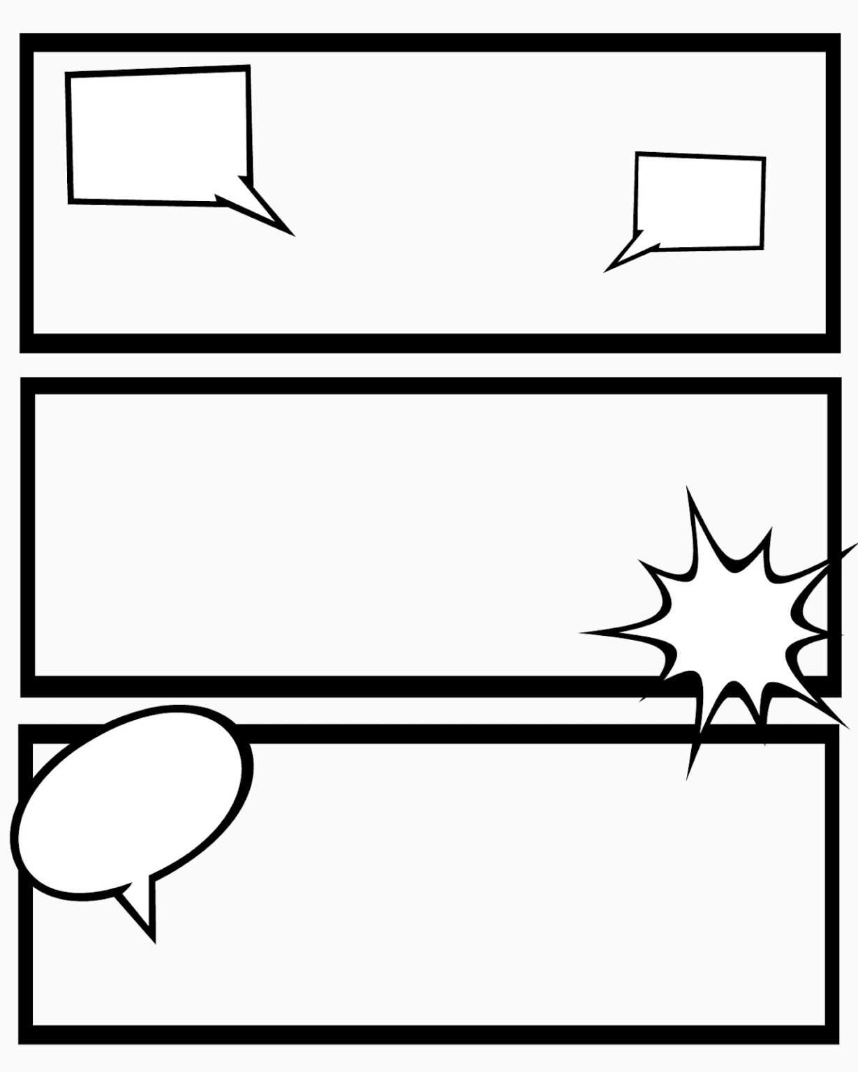 Printable Blank Comic Strip Template For Kids